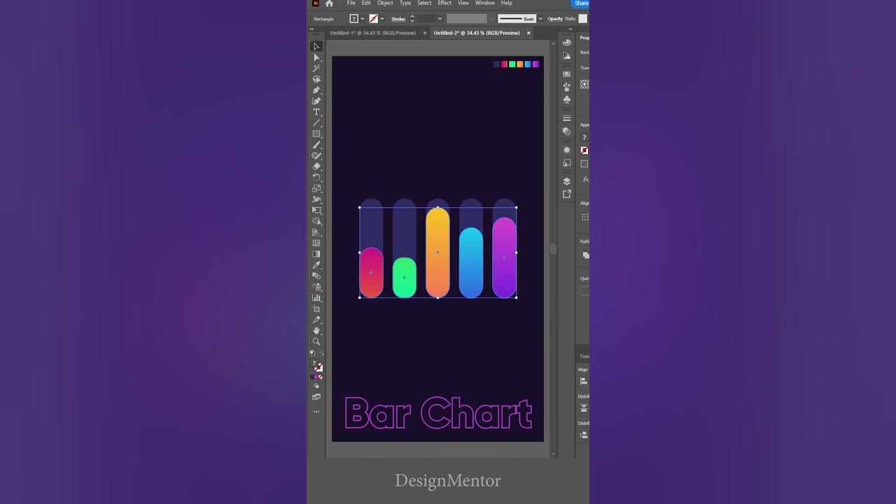 How to create % Bar Chart in Adobe Illustrator | DesignMentor - YouTube