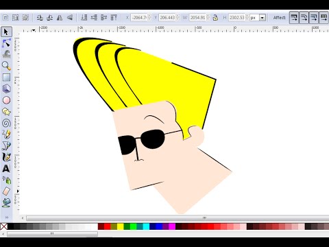 Inkscape Drawing Tutorial - How To Draw Johnny Bravo - YouTube