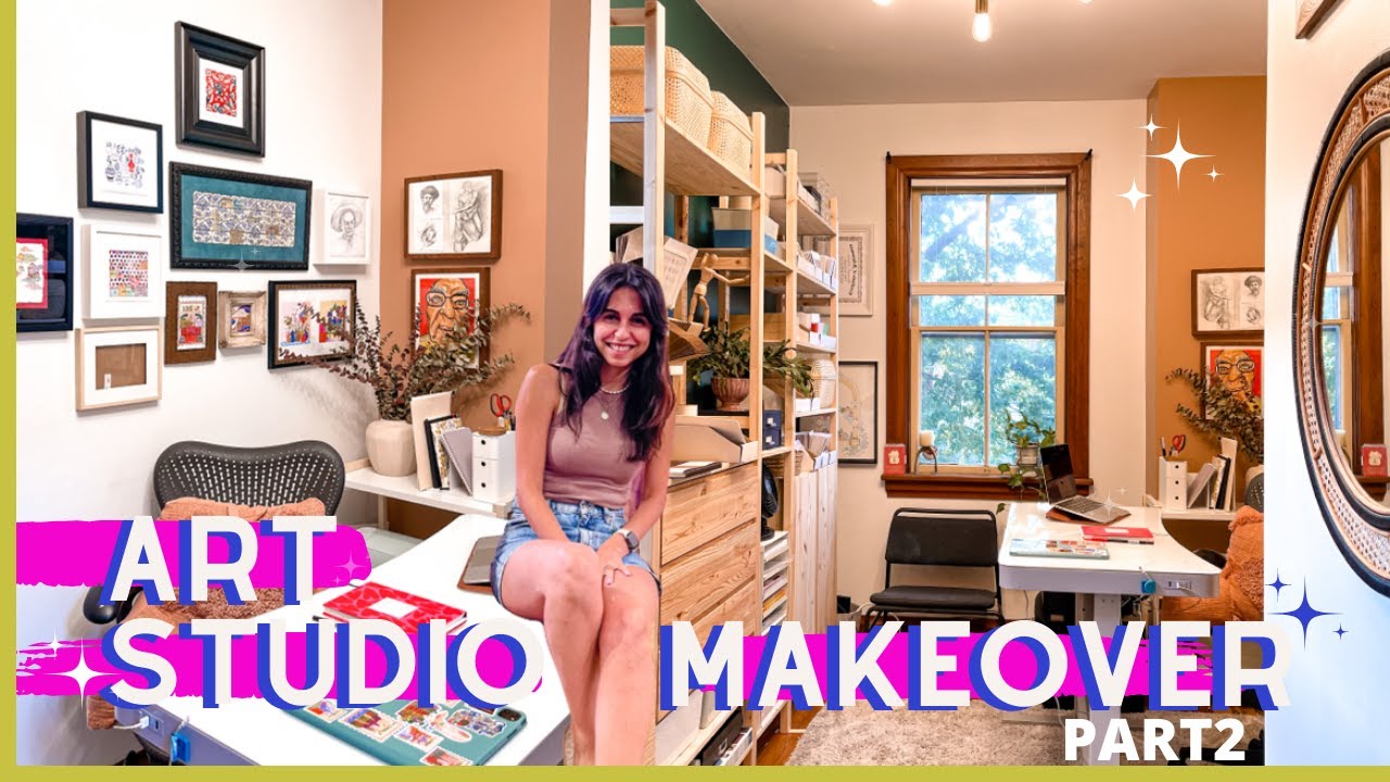 ART STUDIO MAKEOVER and ART STUDIO TOUR DREAM HOME OFFICE || PART 2 ...