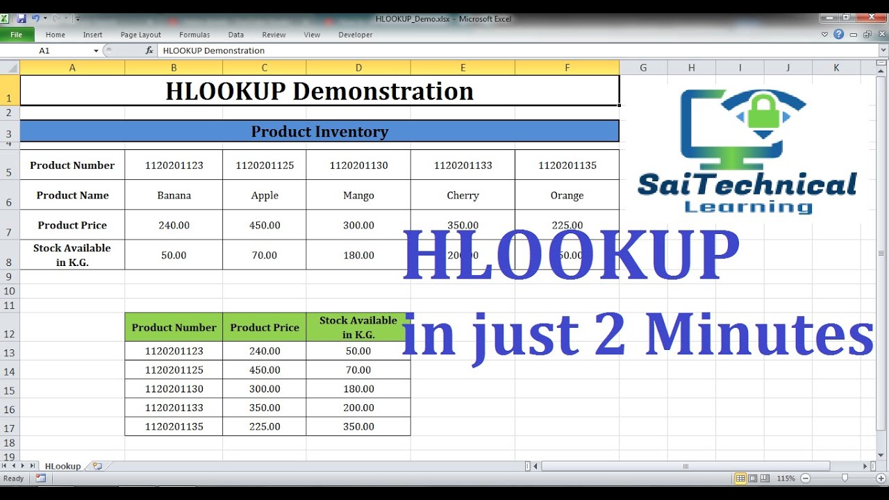 How To Use Hlookup Formula In Excel Hlookup Youtube