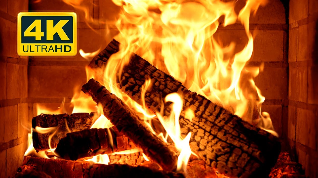 🔥 Cozy Fireplace 4K (12 HOURS). Fireplace Ambience with Crackling Fire ...