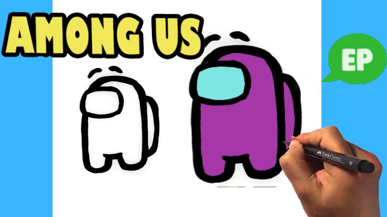 How to Draw Among Us - Eyebrows Hat - Easy Drawing Lesson - YouTube