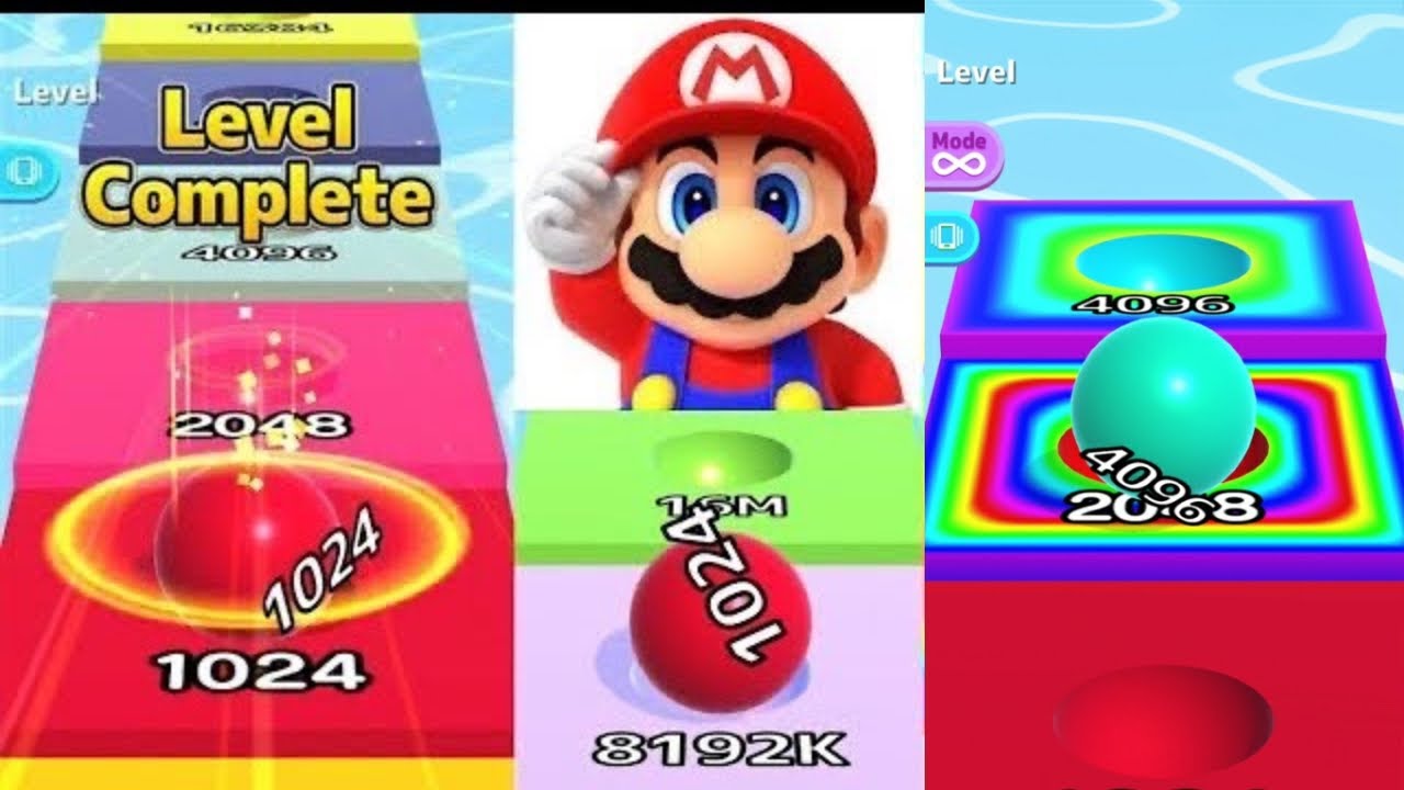MAX LEVELS: Ball Run 2048 Merge Number vs Super Mario Run vs Ball Run ...