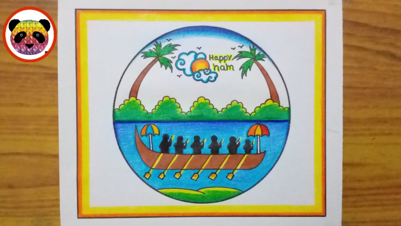 Onam festival drawing /Onam festival poster drawing /onam drawing easy ...