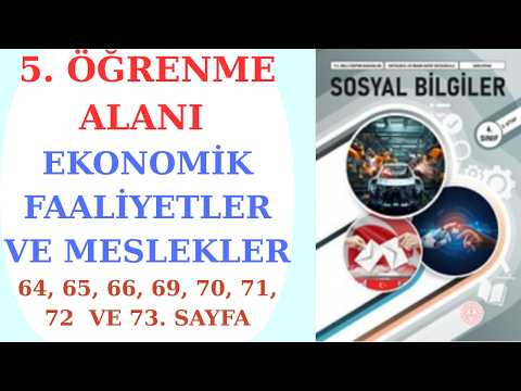 6. SINIF SOSYAL BİLGİLER DERS KİTABI 5. ÖĞRENME ALANI EKONOMİK FAALİYETLER VE MESLEKLER