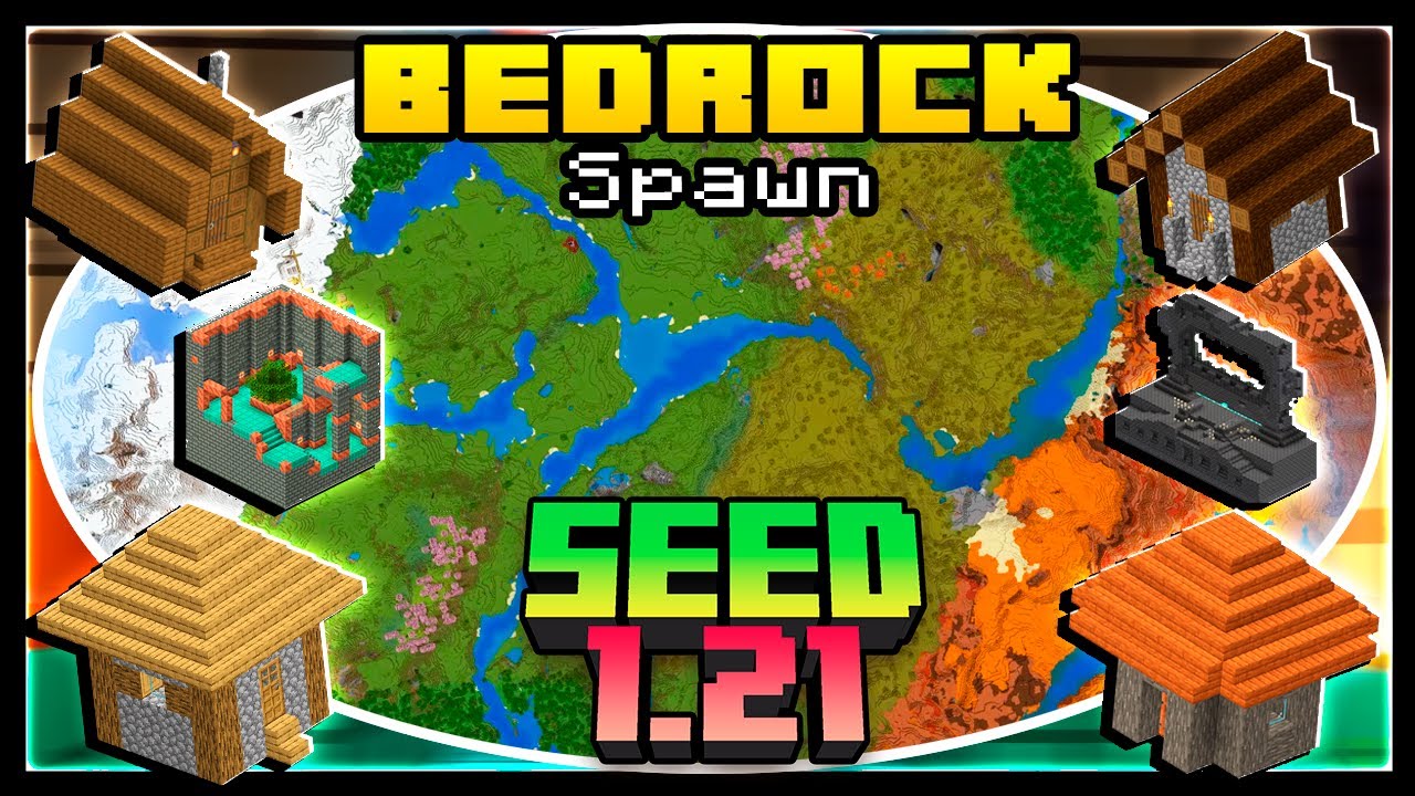 MINECRAFT 1.21 - SEED COM TODOS OS BIOMAS E MUITAS VILAS NO SPAWN! (MCPE, Xbox, Playstation, PC ...