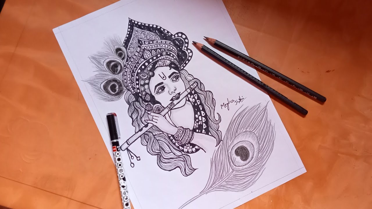 Lord Krishna Mandala Art || How to Draw Shree Krishna || Mandala ...