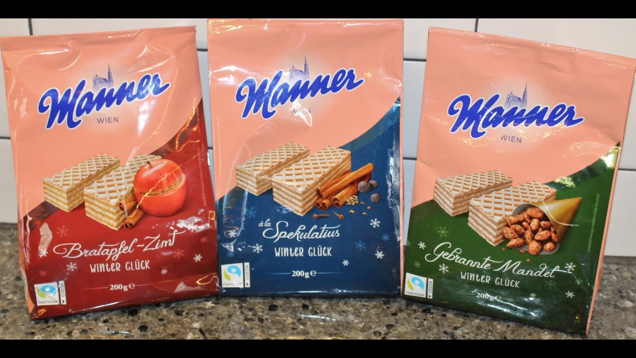 Manner Wafer Bars: Roasted Almonds, Baked Apple & Cinnamon and ...