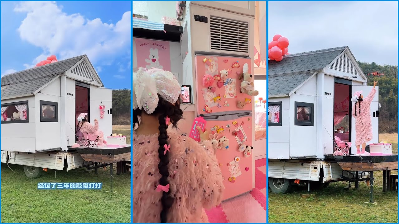 “Solo RV Life🎀| My First Time Living in a Folding House in the ...