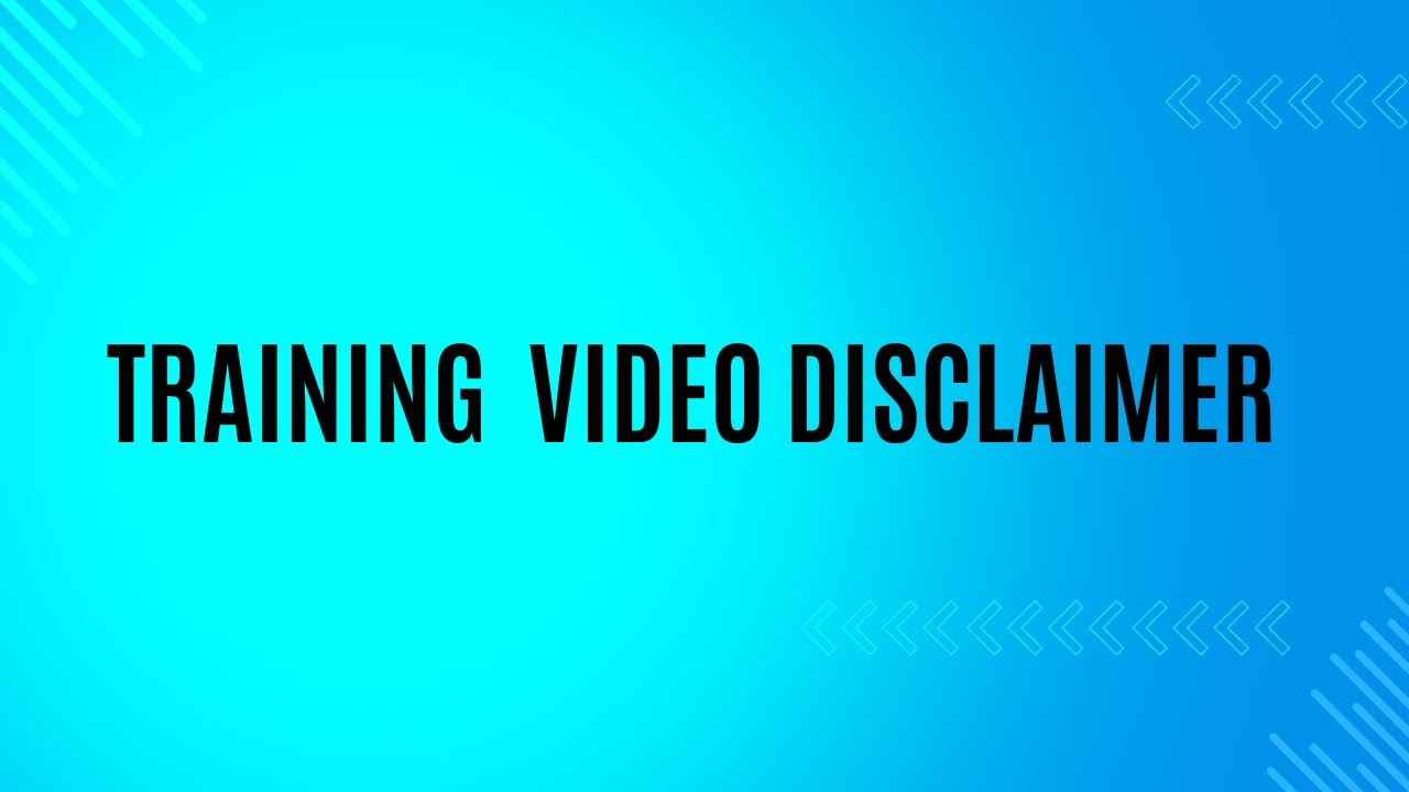 Training video disclaimer (Tax Assessors) - YouTube