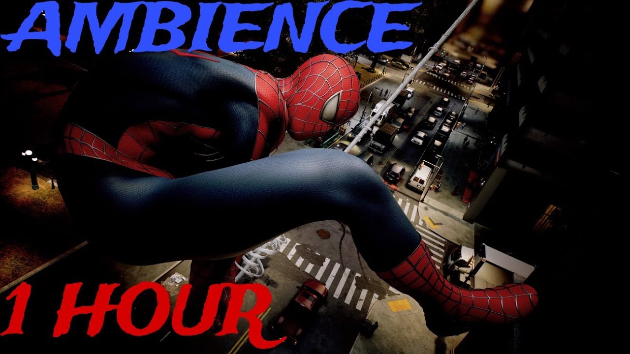 Marvel's Spiderman 2 City Sounds Ambience in Rain,Sunset, And Lightning - YouTube