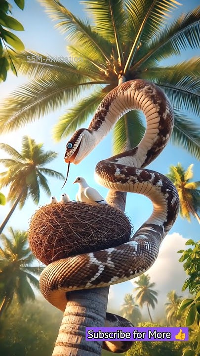 😭 Pigeon's Nest Gets Attacked by a Poisonous Snake 🐍😢 #snake #pigeon # ...