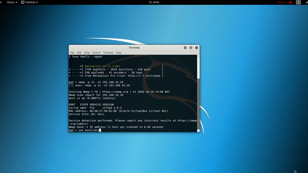 Metasploit y vsftpd - YouTube