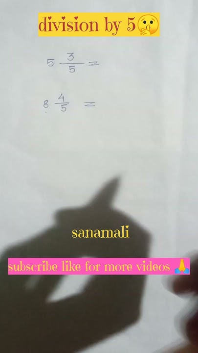 division tricks 🤫 divide by 5🔥easy way to divide #shorts #youtubeshorts#shortvideo #viral # ...
