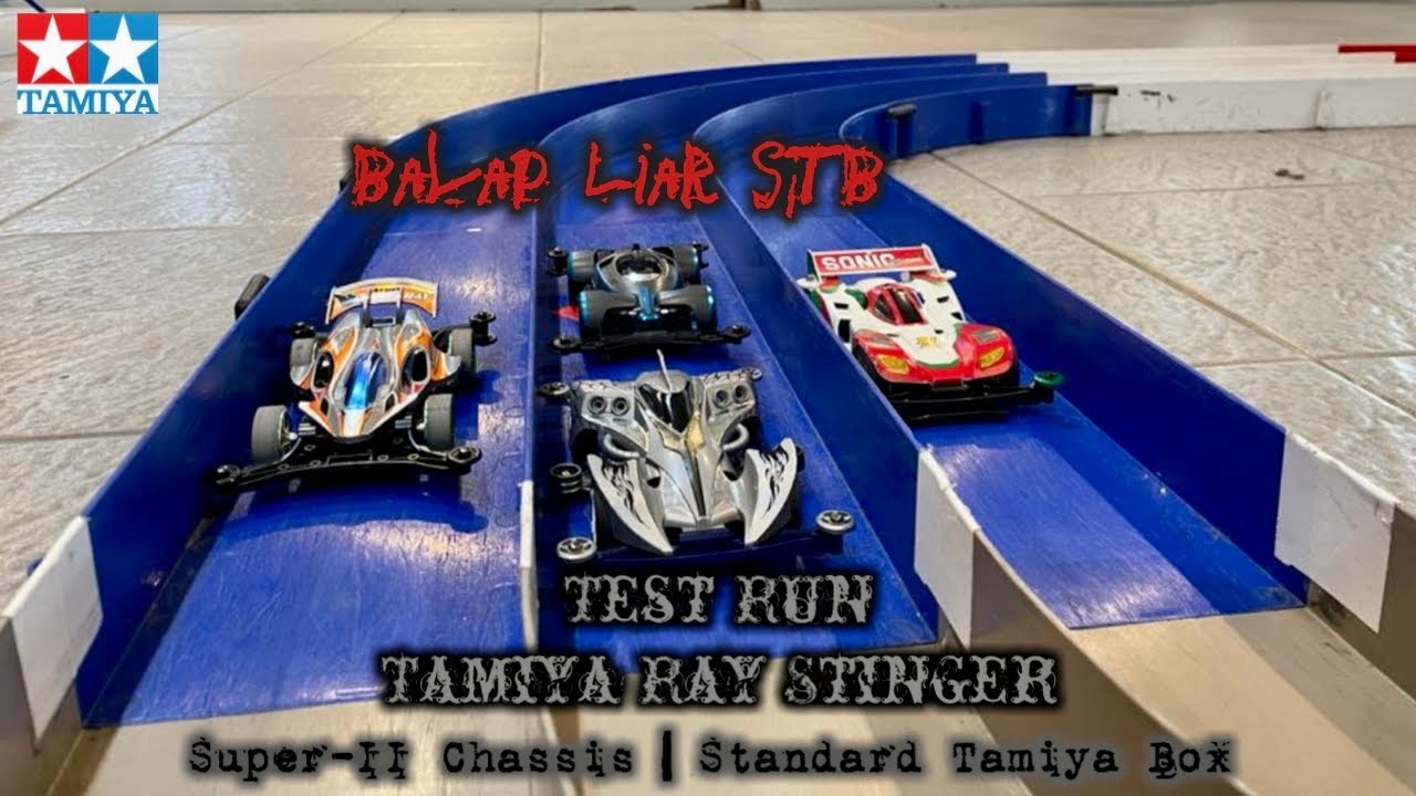 ミニ四駆 Test Run Tamiya Ray Stinger Premium || Balap Liar STB || Super-II ...