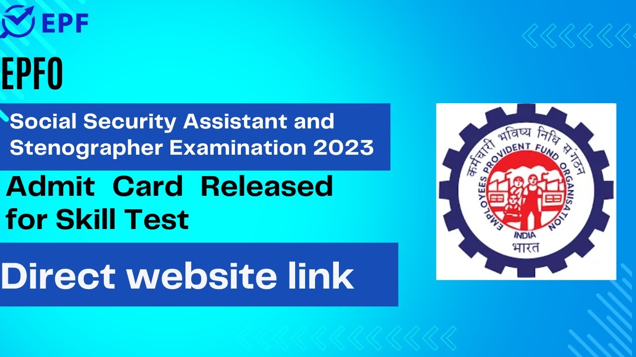 EPFO || Social Security Assistant and Stenographer Examination 2023 ...