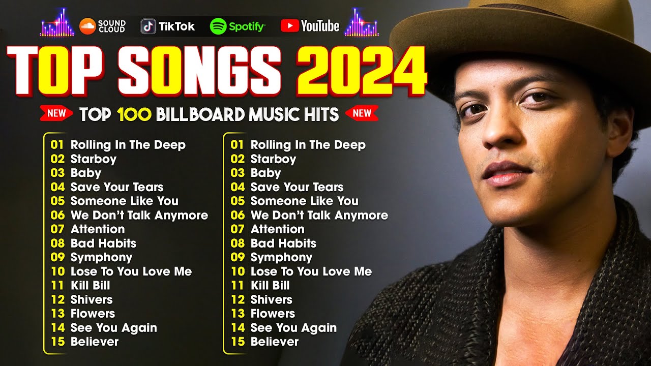 Bruno Mars, The Weeknd, Adele, Maroon 5, Dua Lipa, Rihanna, Ed Sheeran ...