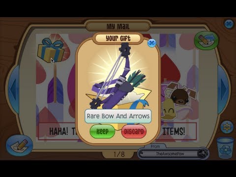 Animal Jam- Mailtime- RARE BOW AND ARROWS! - YouTube