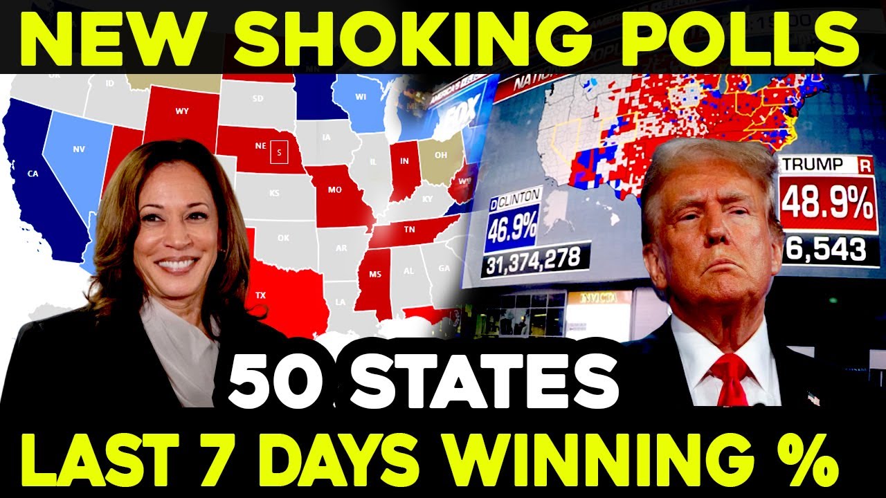The 2024 Presidential Map Based On Latest Polls ! Trump VS Harris 50 ...