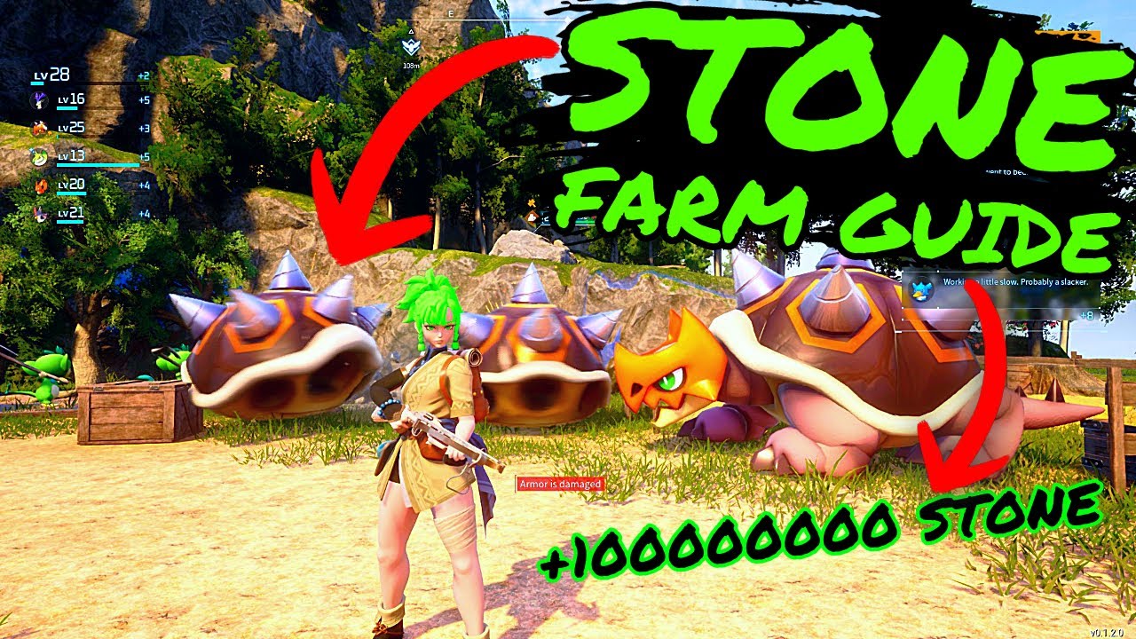 How To Gather 100000s of STONE in PALWORLD!!! STONE FARM PALWORLD ...