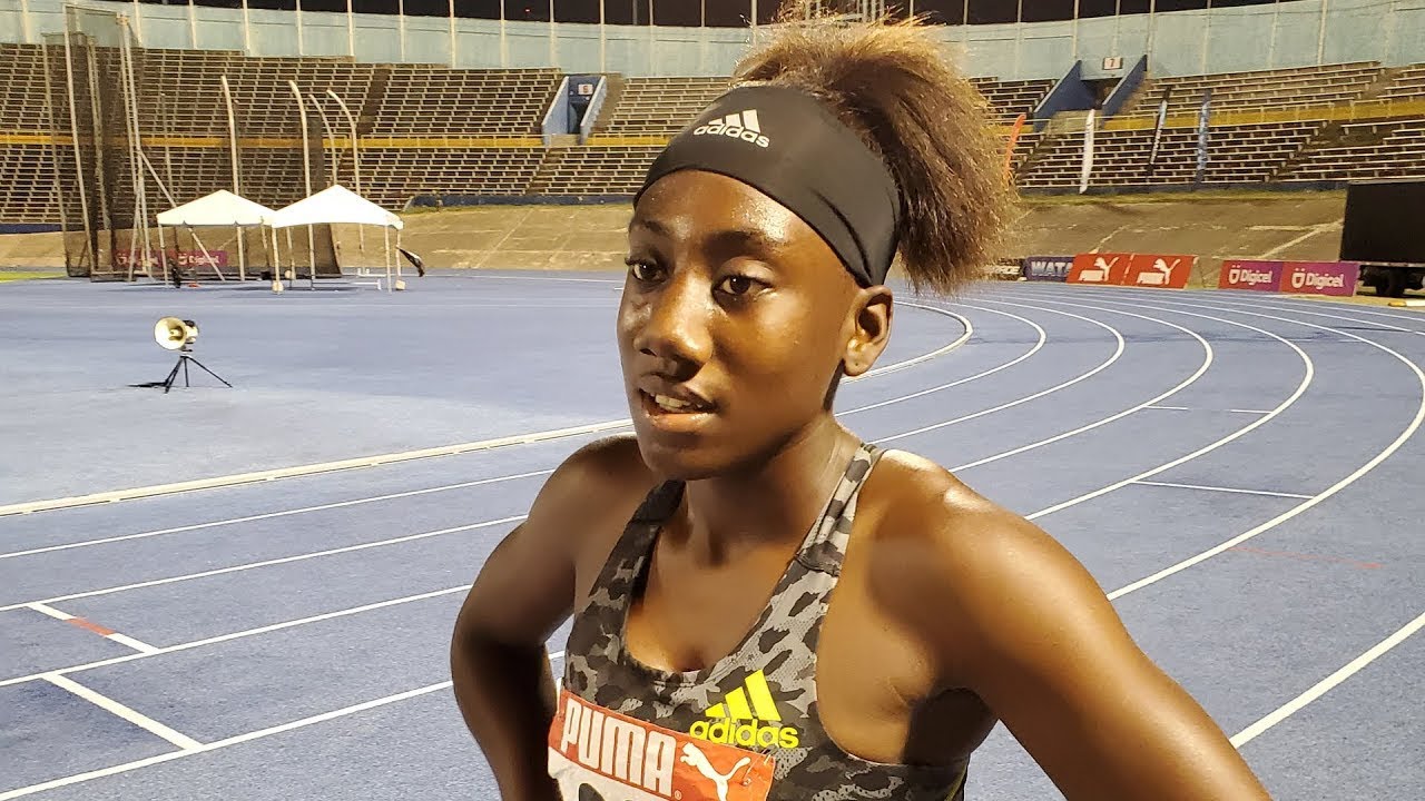 Alexis James wins 100m hurdles at Youngster Goldsmith Classics - YouTube