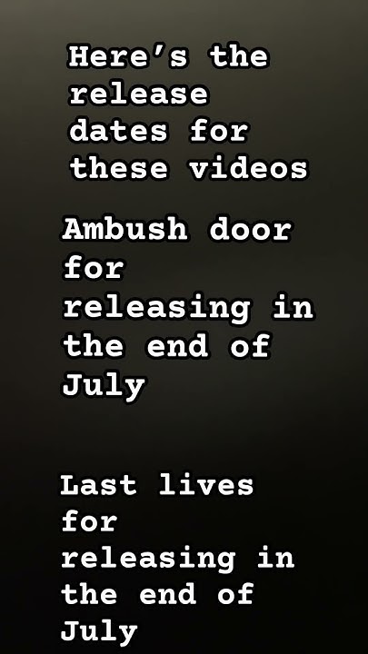 Release dates! - YouTube