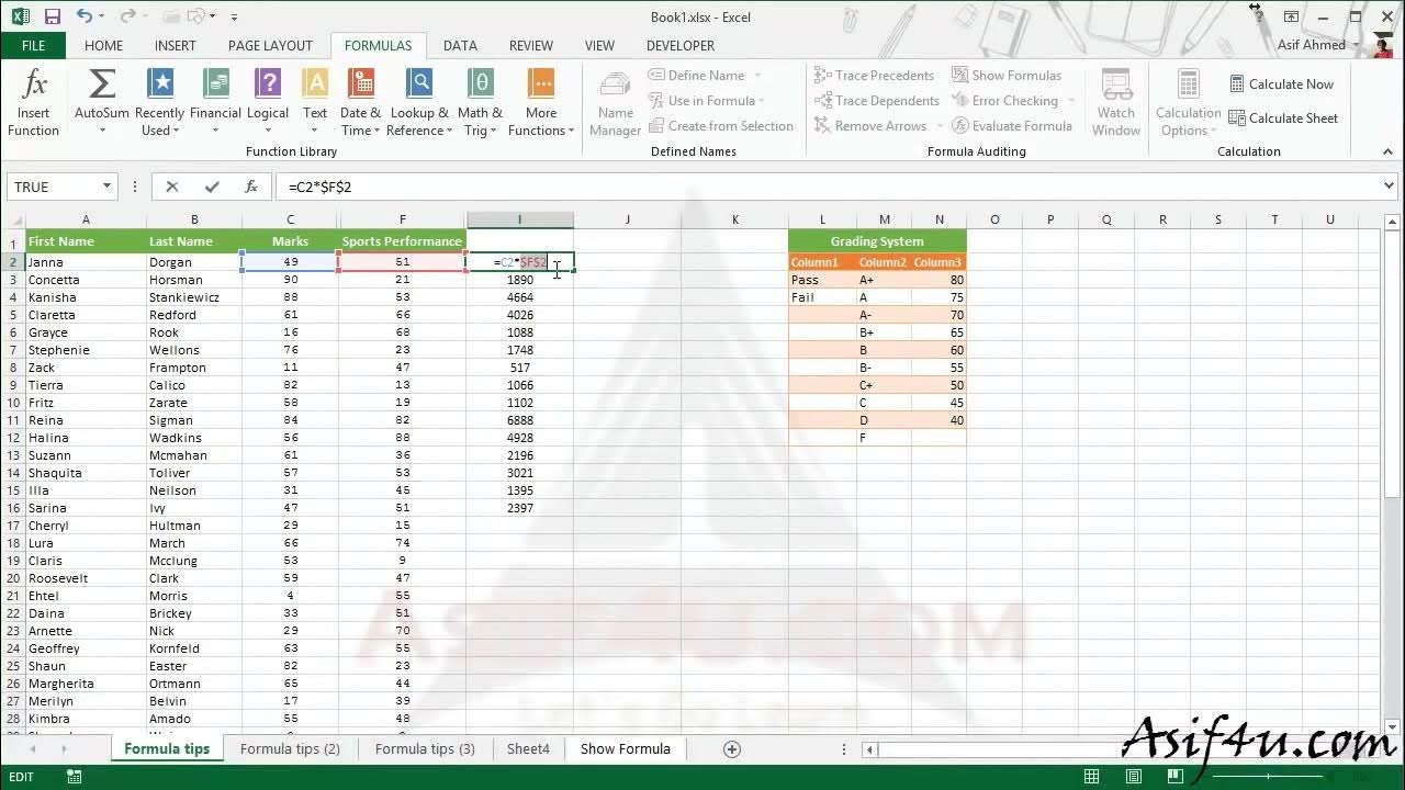 Excel Functions Training Bangla 11 Absoluute reference in formula in Excel - YouTube