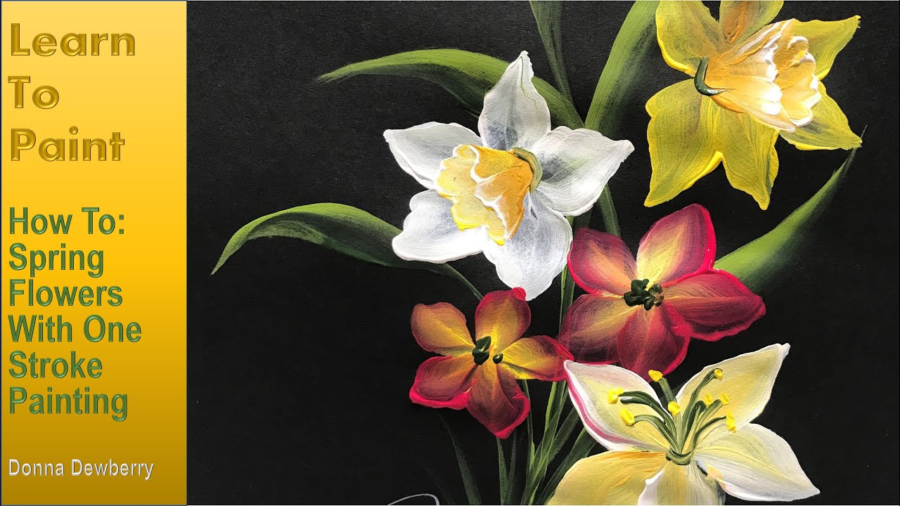 LIVE - Learn to Paint One Stroke With Donna - Spring Flowers | Donna ...