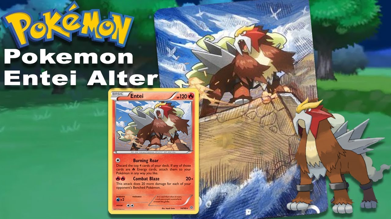 Entei Pokemon Alter! Painting Pokemon Cards | blvckink - YouTube