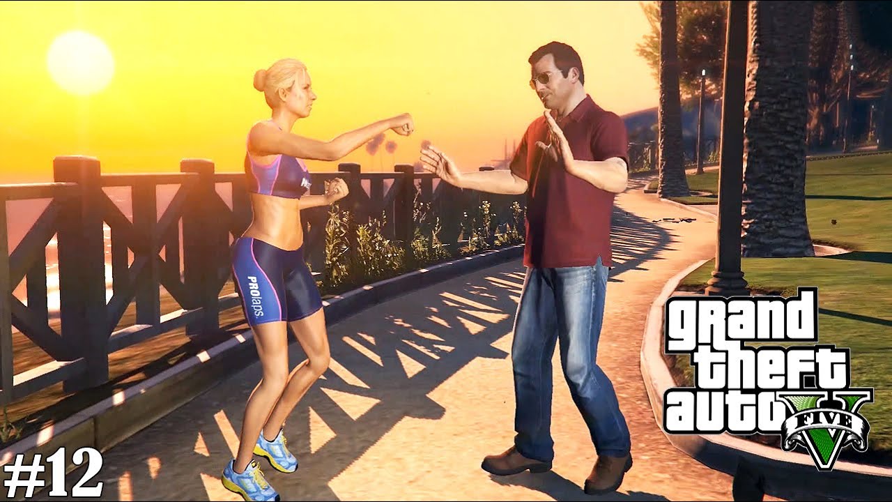 Michael Jogging with Beautiful Trainer | Exercising Demons Mission | GTA 5 Gameplay #12 - YouTube