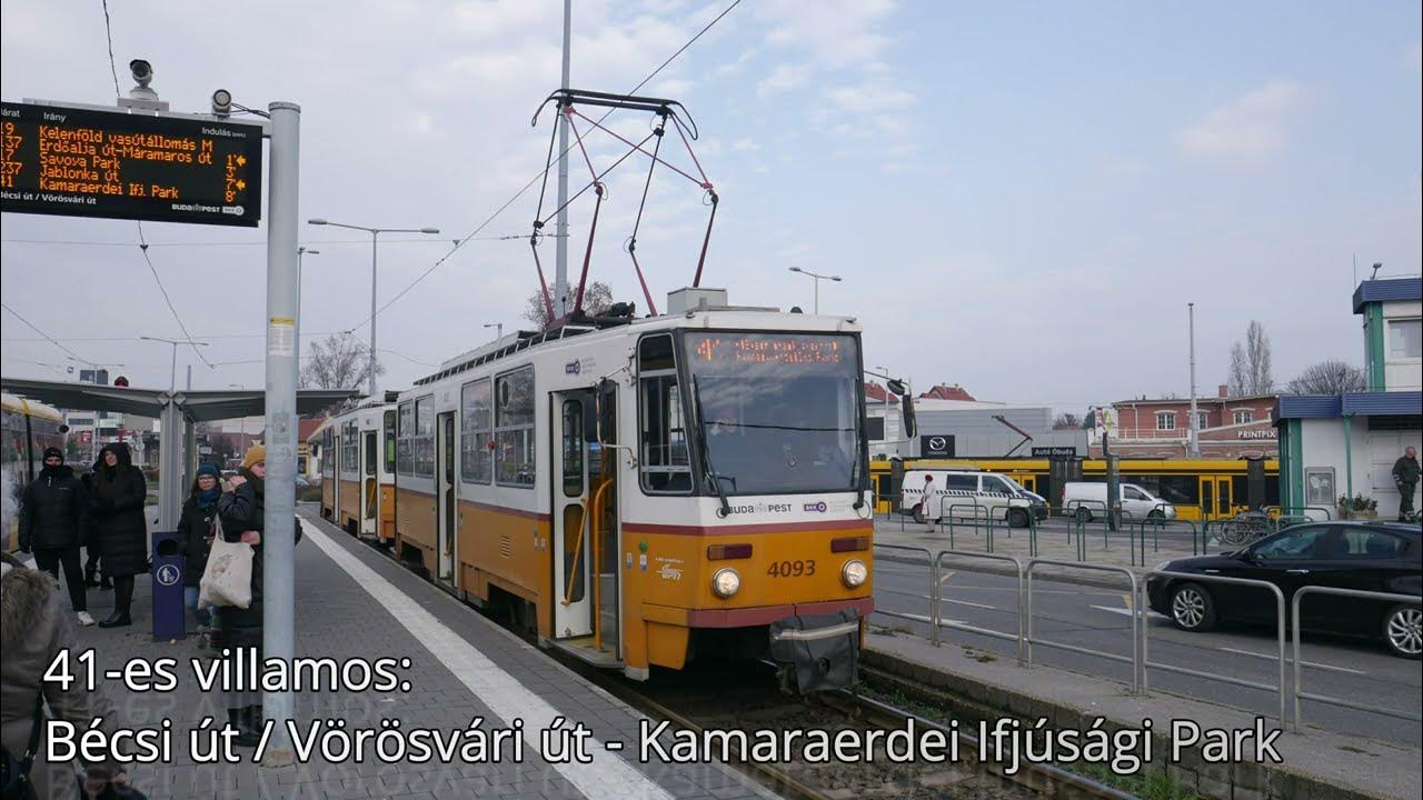 41-es villamos: Bécsi út / Vörösvári út - Kamaraerdei Ifjúsági Park (4K) - YouTube
