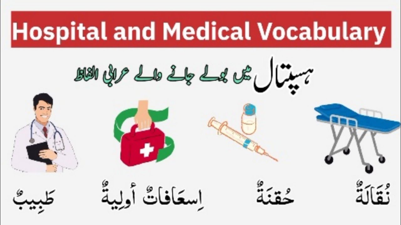 Hospital and Medical Vocabulary in Arabic with English Urdu | Arabic ...
