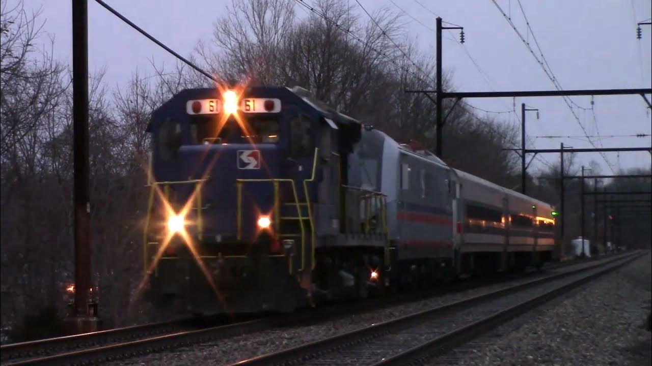 20180130 January 30 2018 SEPTA AEM7 and Silverliner IV trains and RL1A ACS-64 rescue train ...
