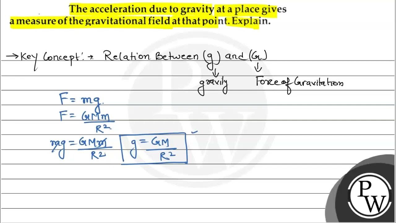 The acceleration due to gravity at a place gives a measure of the g ...