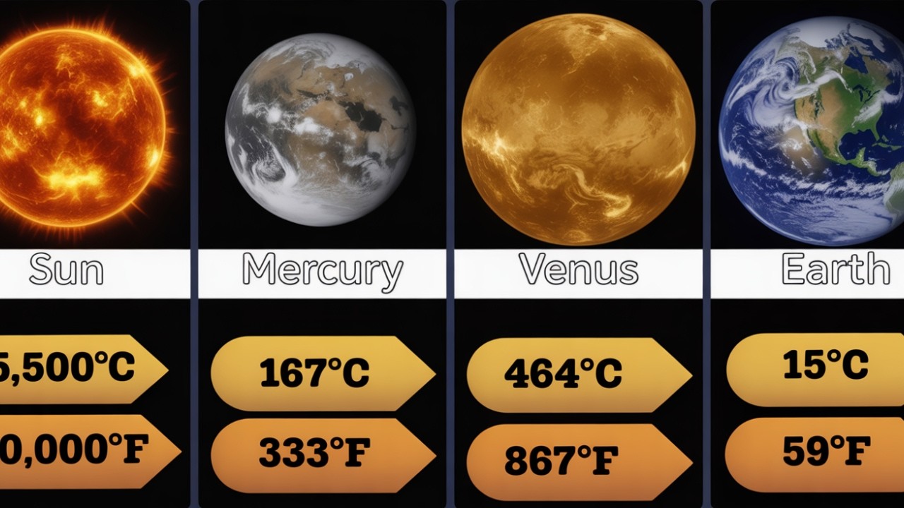 Temperature Of All Planets In Solar System - Average - YouTube