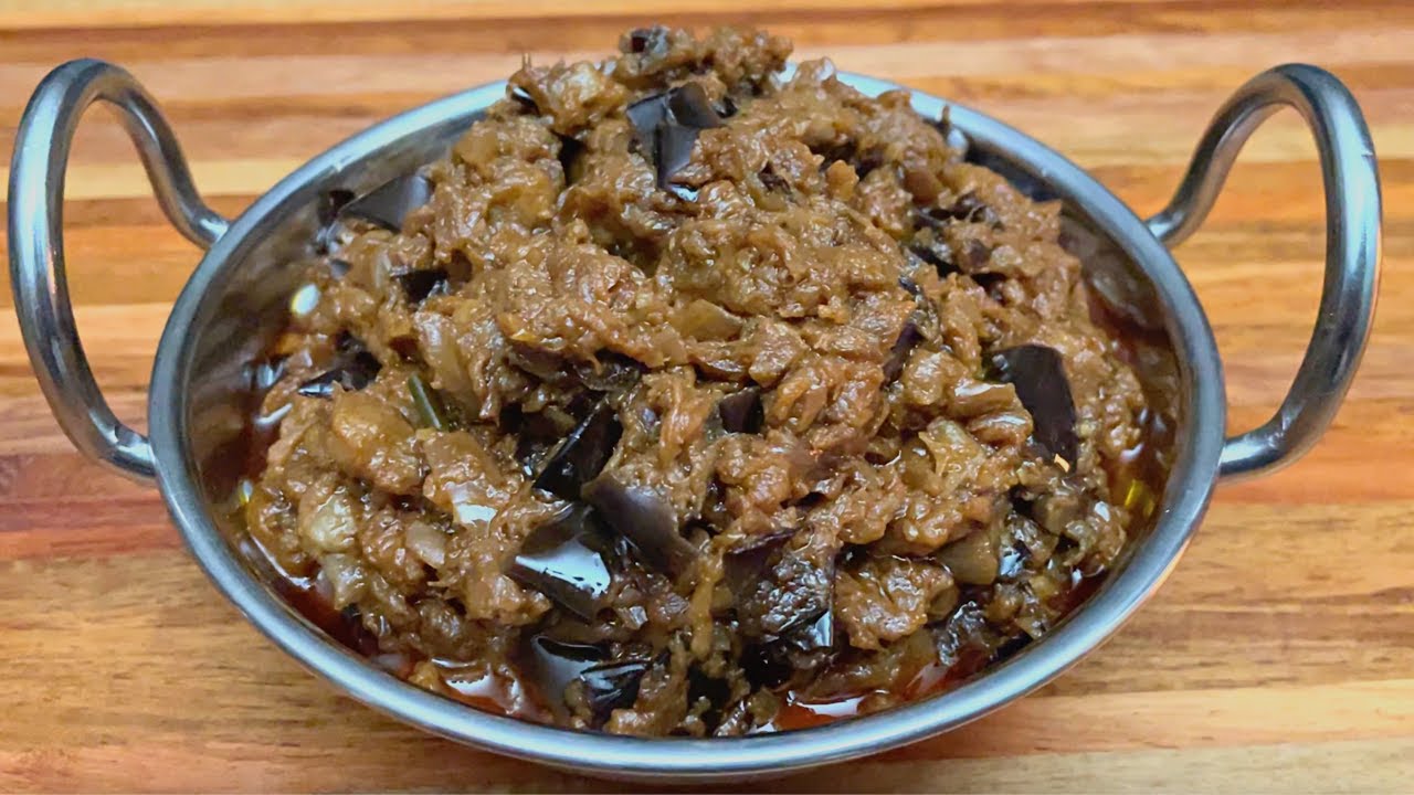 Fried Baingan Ka Bharta | Indian Eggplant Vegetarian Dish - YouTube