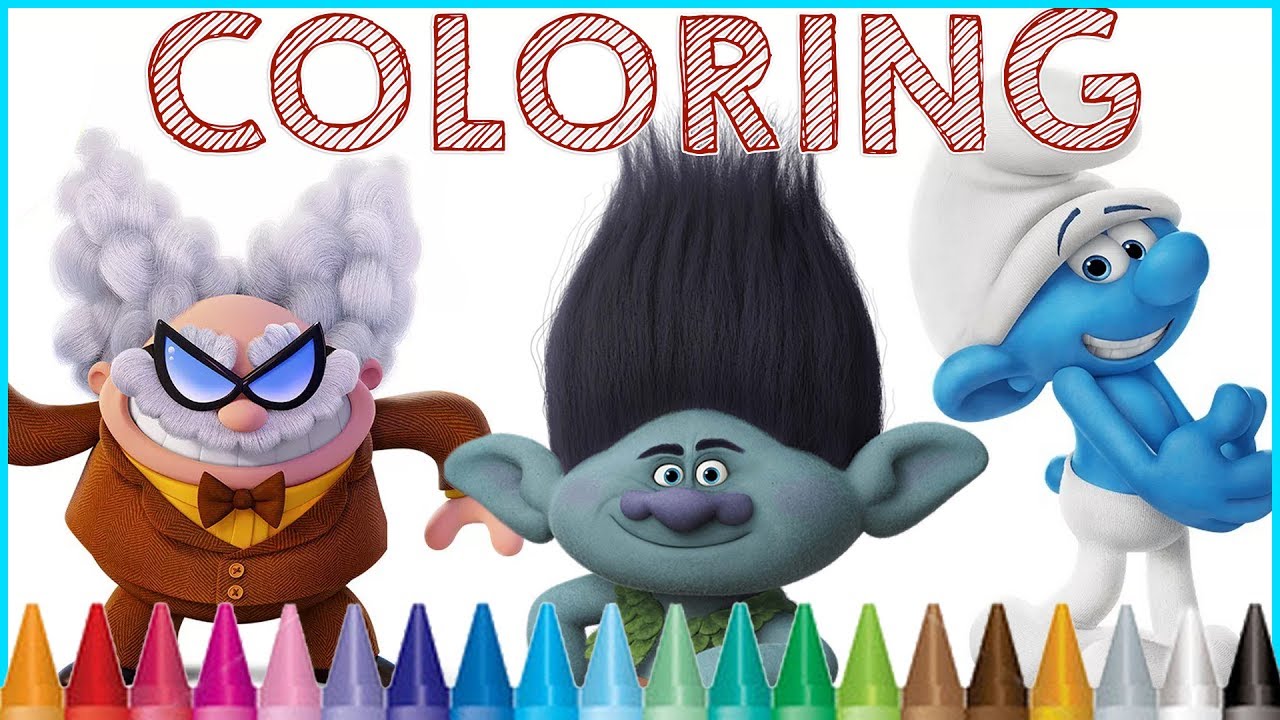 Coloring Smurfs the Lost Village | Trolls Movie | Captain Underpants ...