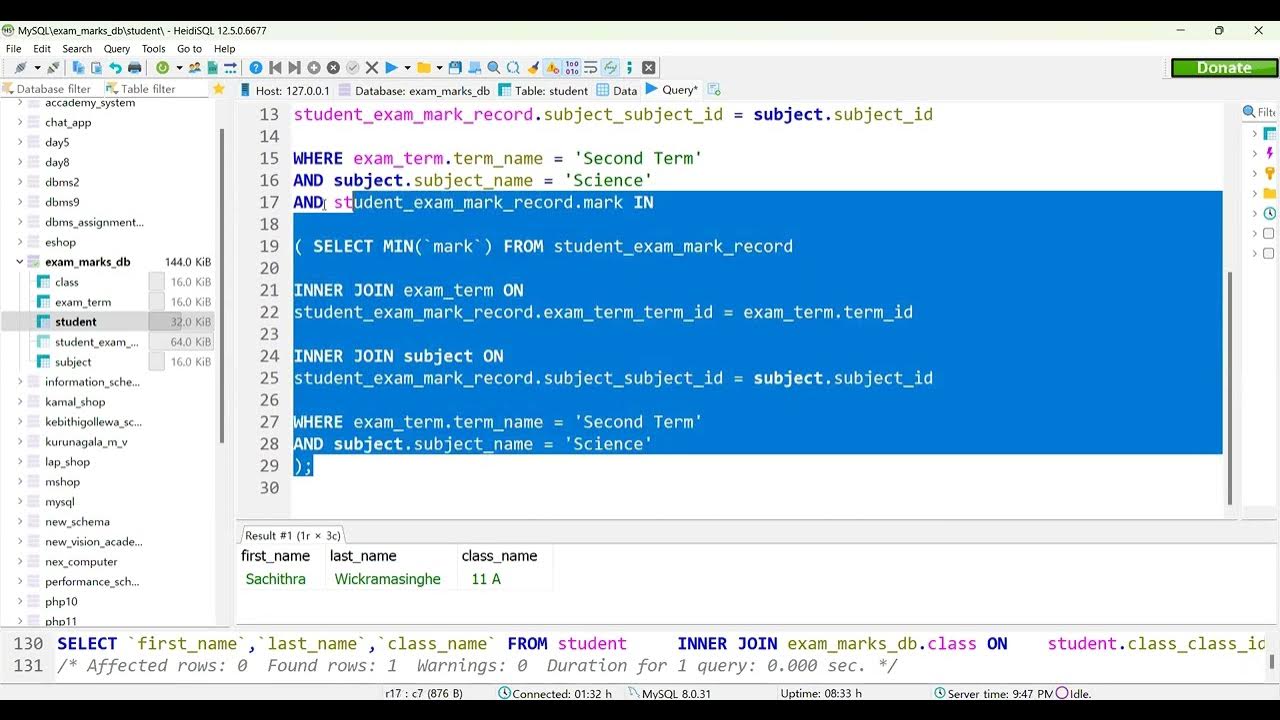 Task 24 - Arrange the result in ascending and descending order andhow to use the BETWEEN keyword ...
