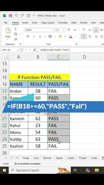 Excel IF Formula से Pass या Fail कैसे निकालें? #excel #interview #dataentry #exceltips # ...