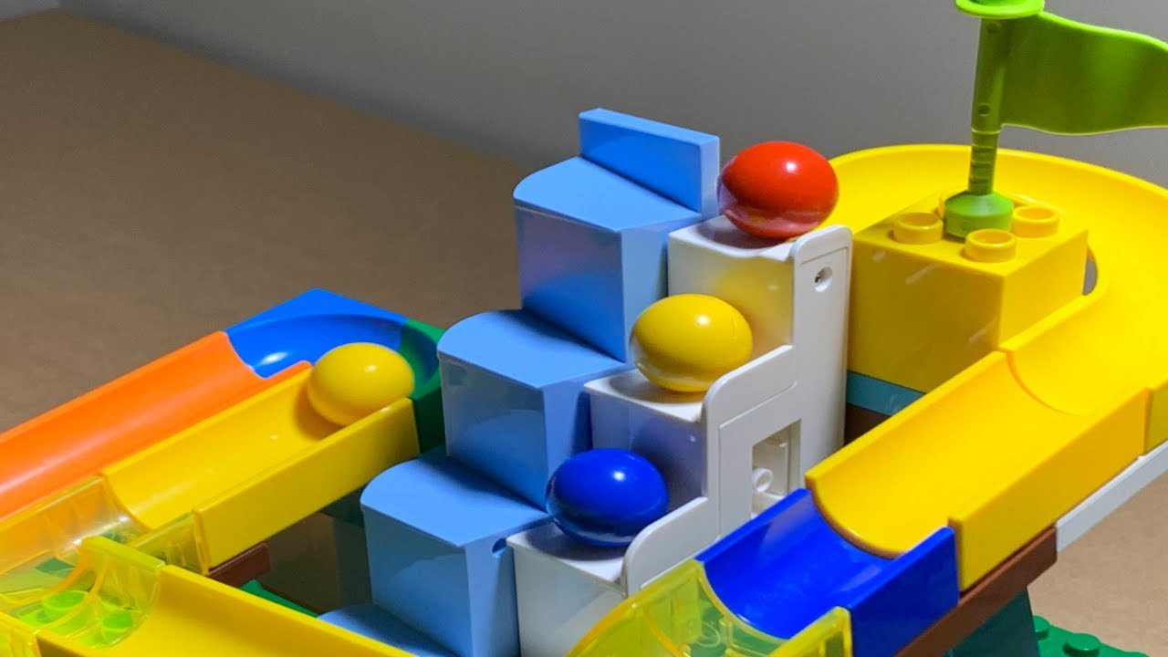 Marble Run ASMR Σ bricks Stairs volley runway - YouTube