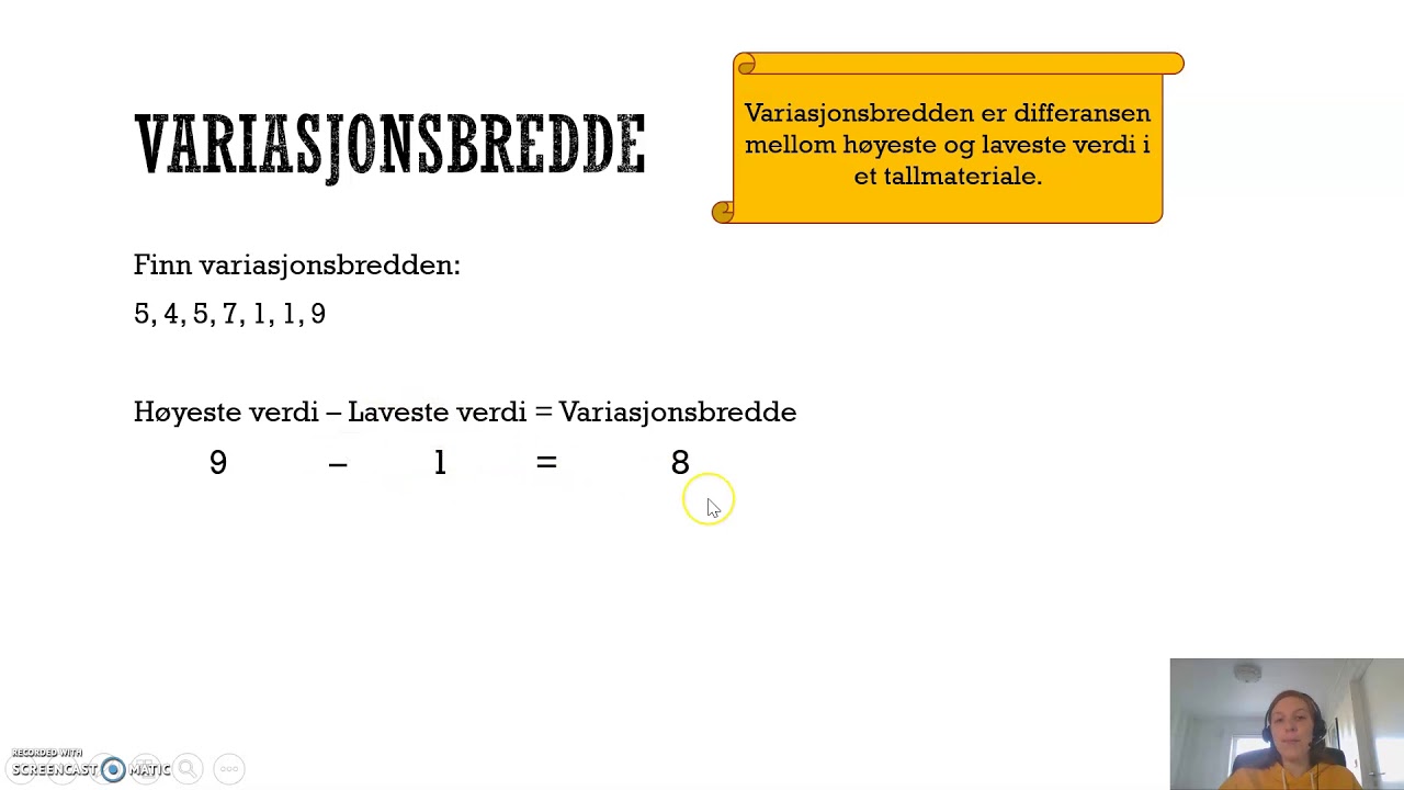 Spredningsmål: Variasjonsbredde - YouTube