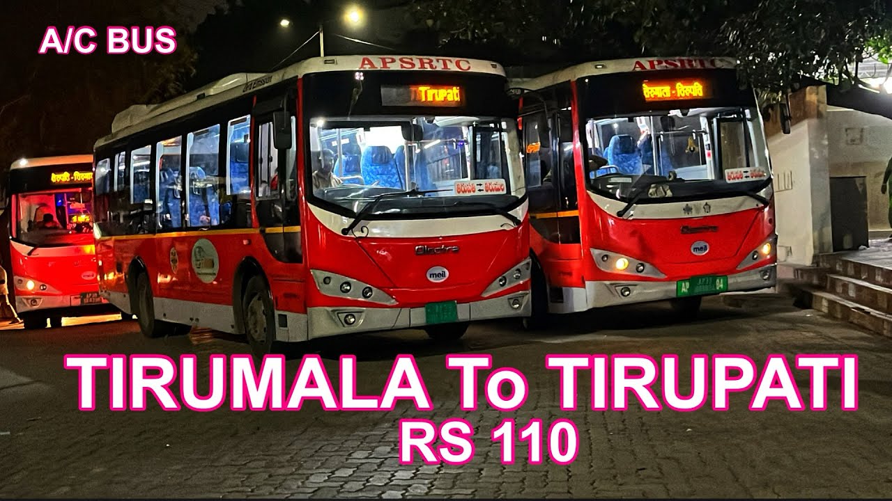 Tirumala to Tirupati AC Bus travel | Tirupati AC Bus | #tirupati - YouTube