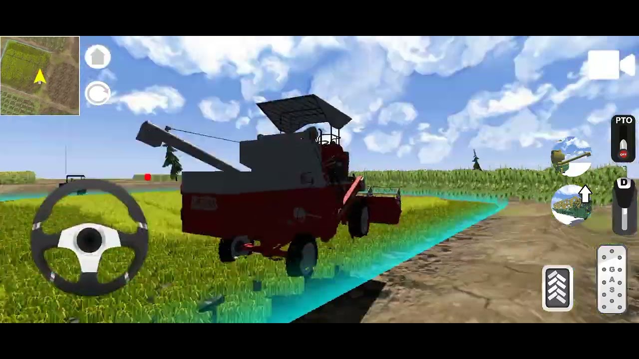 Massey tractor combine harvester real game simulator new updates 🙏#long ...