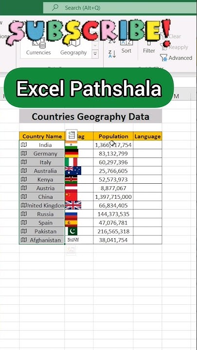 How To Get Countries Geography Data In Excel - YouTube