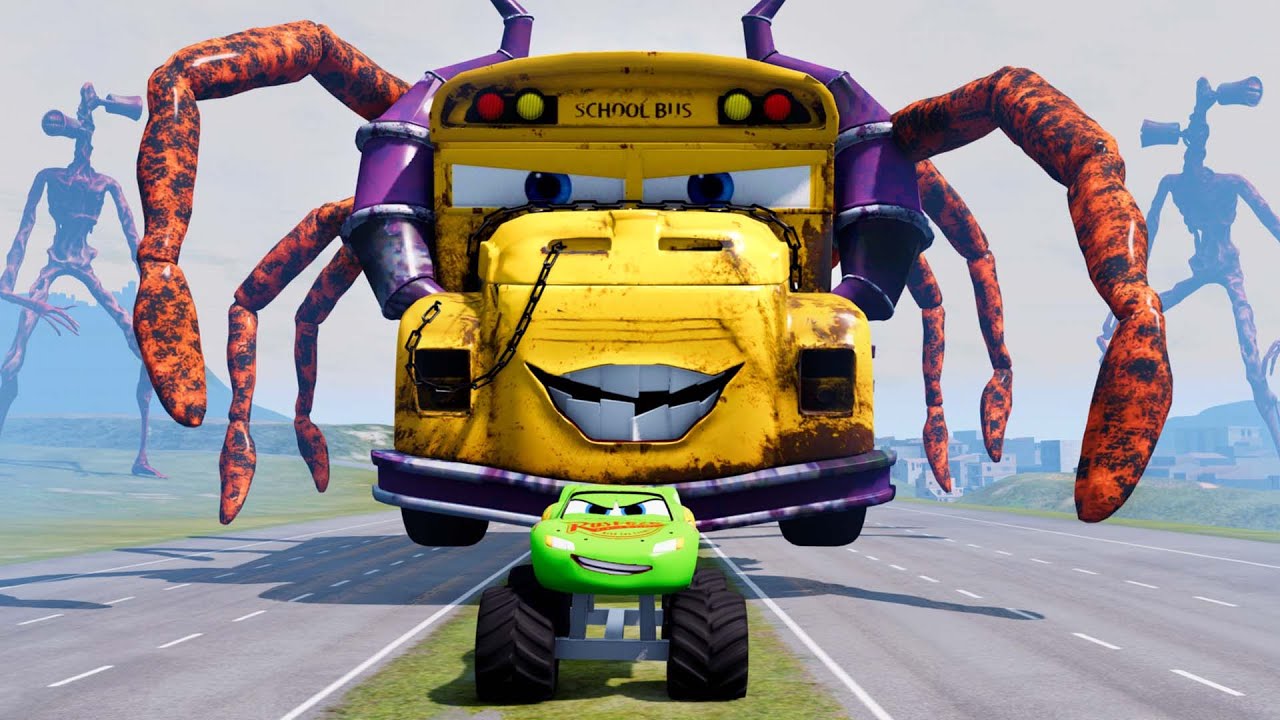 Epic Escape From Lightning McQueen Eater Giant Bot, Spider Eater ...