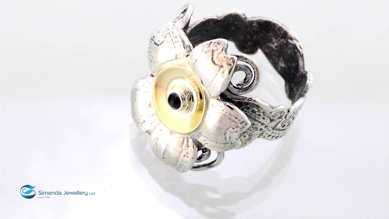 Simenda Jewellery Sterling silver 925 and 9 karat gold with purpel ...