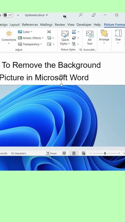 How To Remove Background of a Picture In Microsoft Word - YouTube