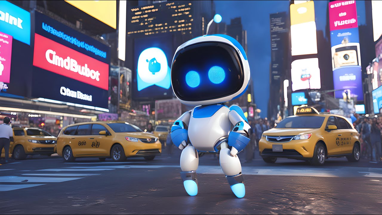Astro Bot Discovers Our World: AI-Created Urban Journey - YouTube