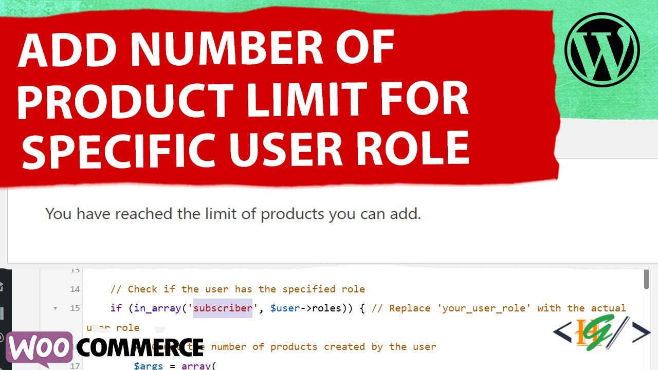 How to Set Limit on Product Creation for Specific User Role in ...