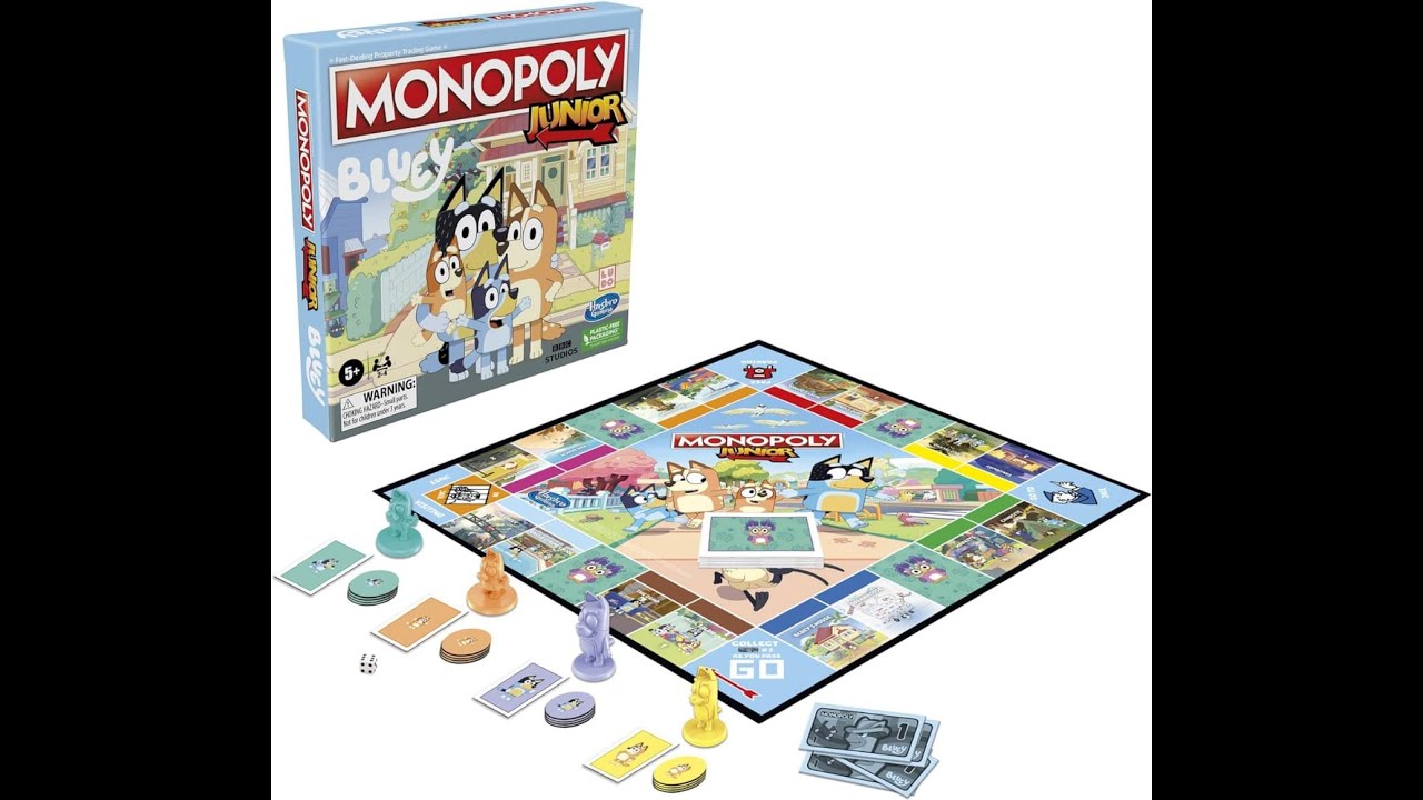 Hasbro Gaming Monopoly Junior: Bluey Edition Board Game for Kids Ages 5 ...